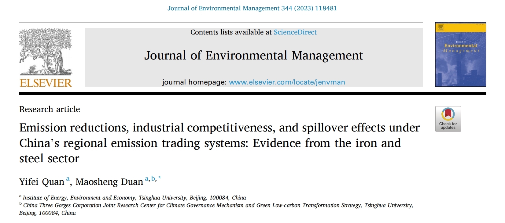 Article | Institute of Energy, Environment and Economy